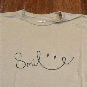 Tops | New Tan Colored Large Smile Top | Poshmark